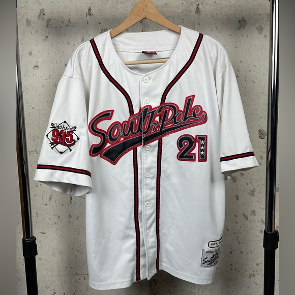 South Pole | Shirts | Vintage South Pole Baseball Jersey M White Red Mens Limited Edition Hiphop ...